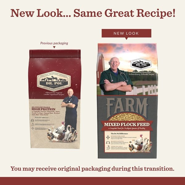 DR. POL 28% Poultry Pearls Mixed Flock Feed, 30-lb bag - Chewy.com