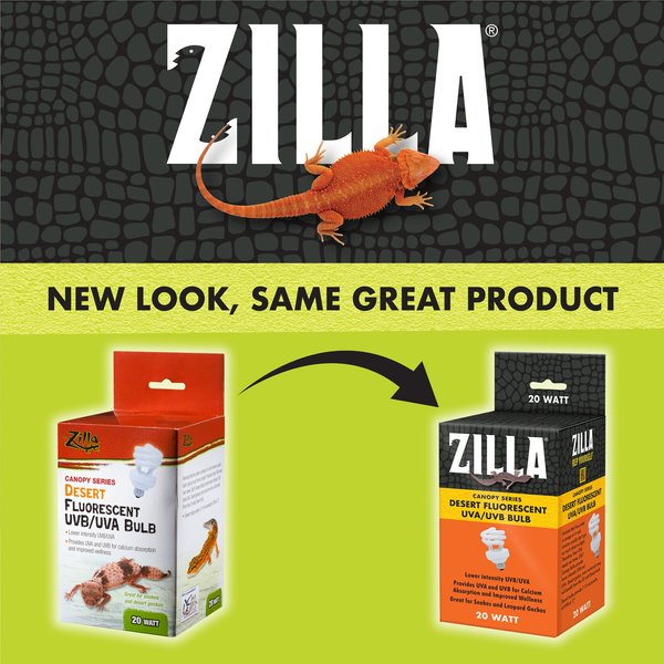 ZILLA Canopy Series Fluorescent UVB/UVA Bulbs, Desert, 20 W - Chewy.com