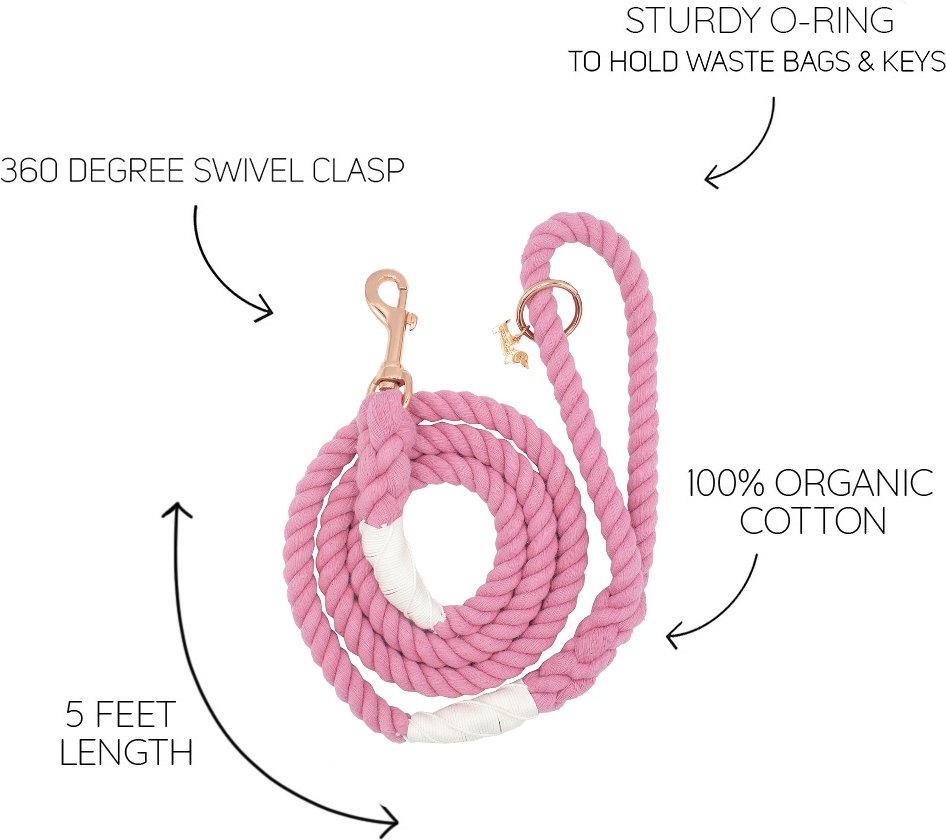 SASSY WOOF Rope Dog Leash, Cotton Candy - Chewy.com