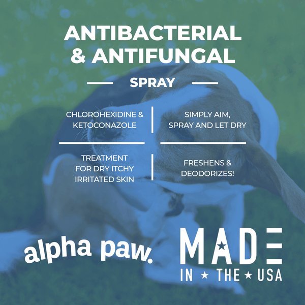 ALPHA PAW Antibacterial & Antifungal Medicated Dog & Cat Spray, 4-fl oz ...