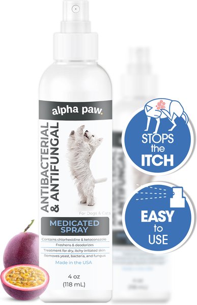 ALPHA PAW Antibacterial & Antifungal Medicated Dog & Cat Spray, 4-fl oz ...