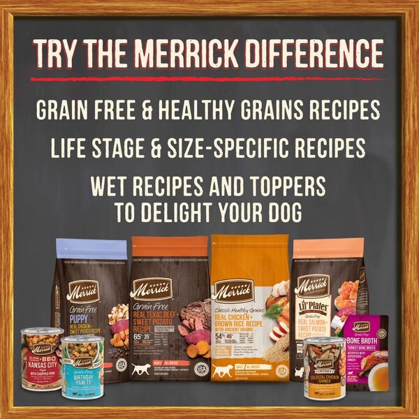 MERRICK Adult Grain-Free Beef, Lamb & Bison Pate Canned Dog Food, 12.7 ...
