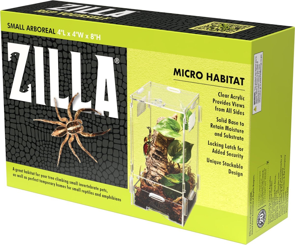 ZILLA Micro Habitat Terrariums with Locking Latch Arboreal, Small ...