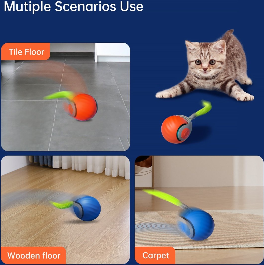 Out of Stock - LOVELY CAVES Interactive Cat Ball Cat Toy with Tail ...