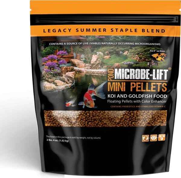 MICROBE-LIFT Pond Mini Pellets Koi & Goldfish Food, 2.25-lb jar - Chewy.com