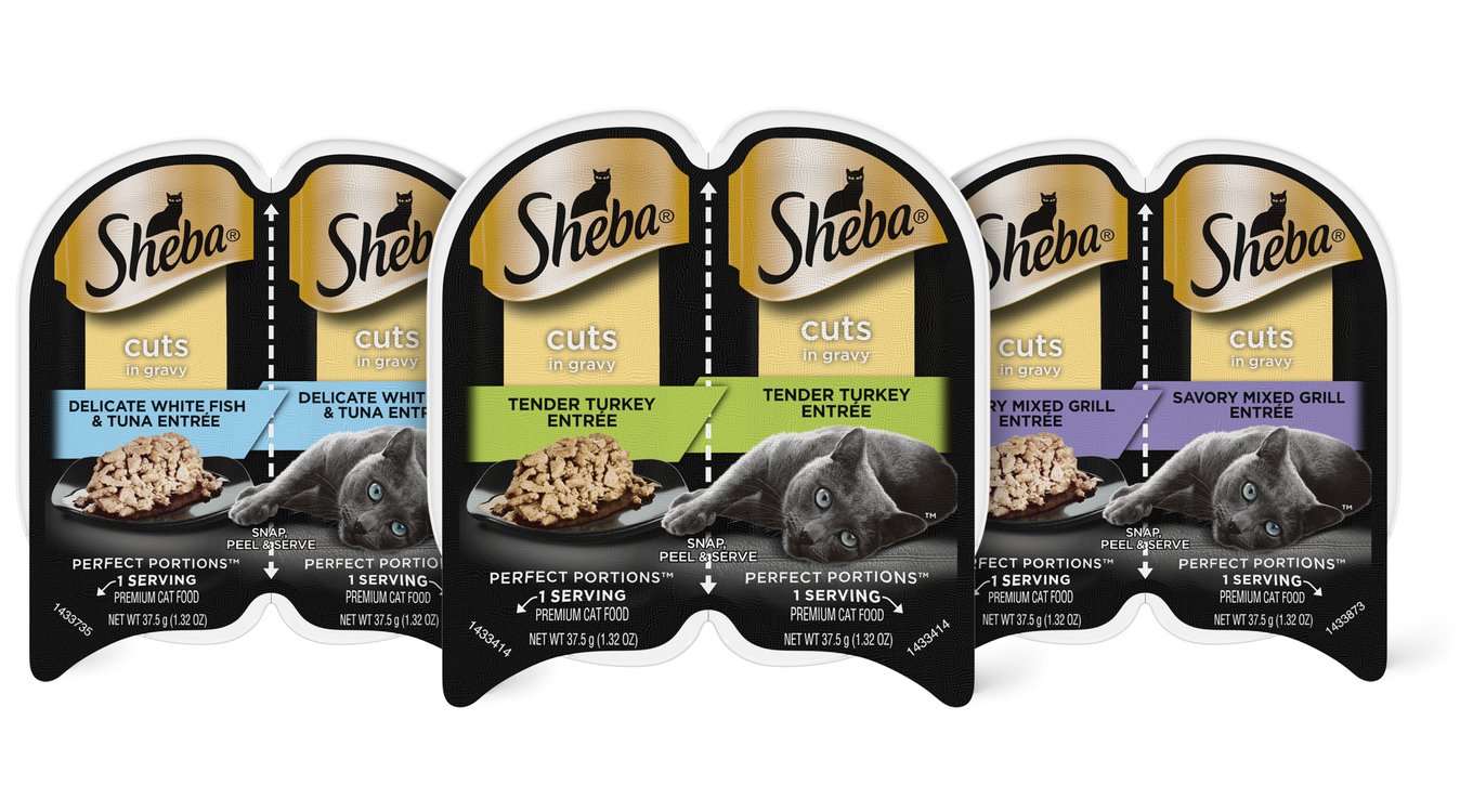 SHEBA Perfect Portions Grain-Free Roasted Chicken, Gourmet Salmon ...