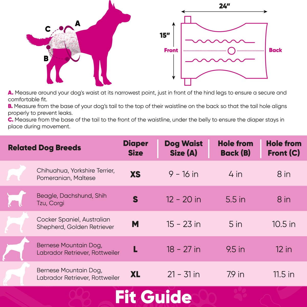 AMERICAN KENNEL CLUB Disposable Female Dog Wraps with Wetness Indicator ...