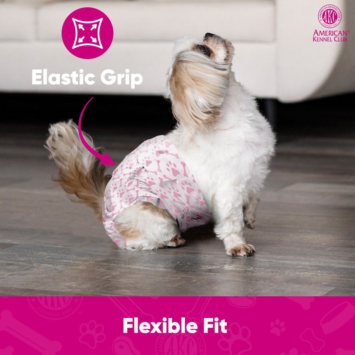 AMERICAN KENNEL CLUB Disposable Female Dog Wraps with Wetness Indicator ...