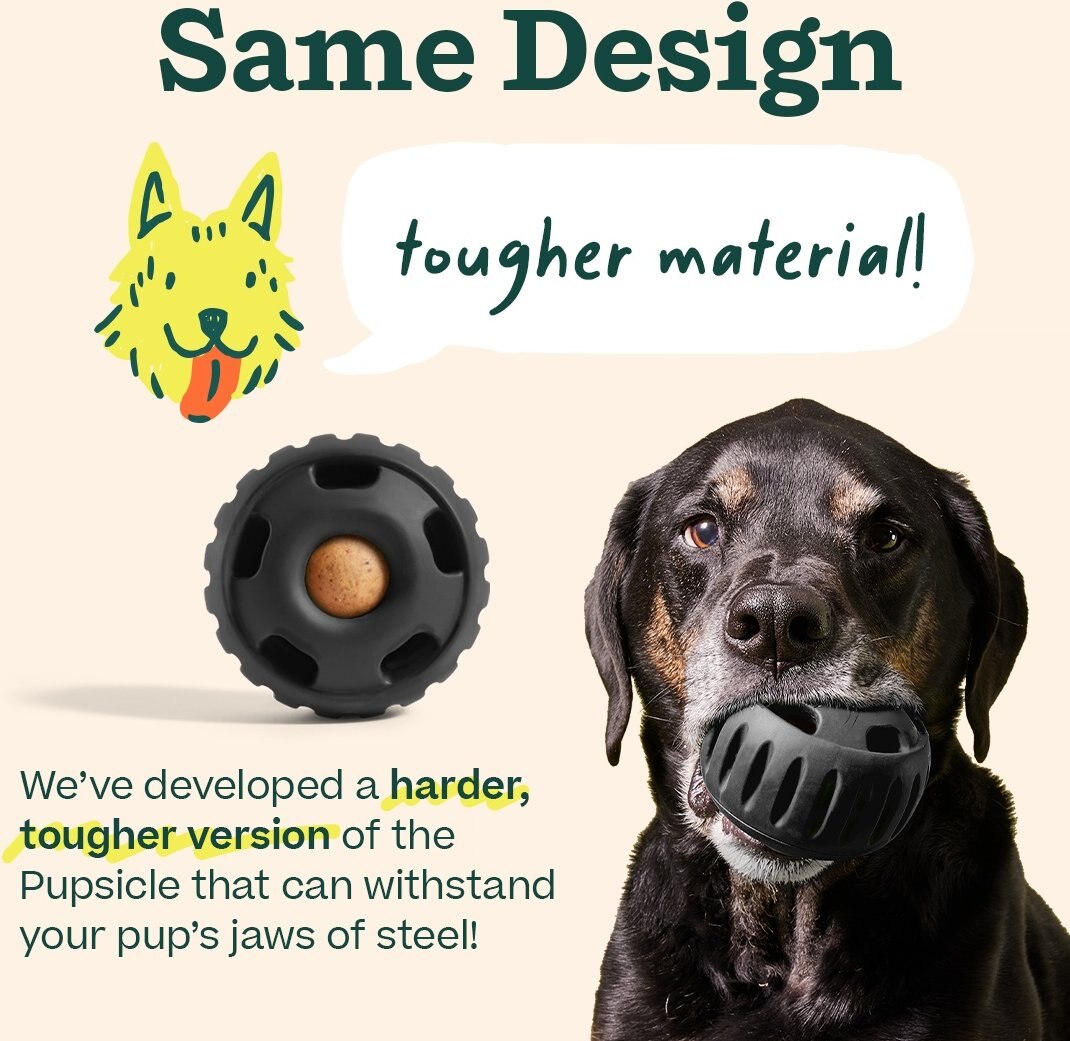 WOOF Pupsicle Power Chewer Refillable Dog Treat Dispenser Toy, Large ...