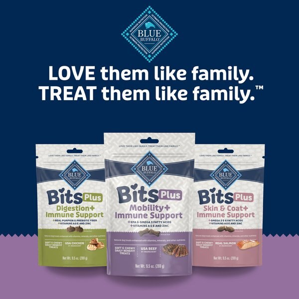 BLUE BUFFALO Blue Bits Plus Beef Flavor Mobility & Immune Support Soft ...
