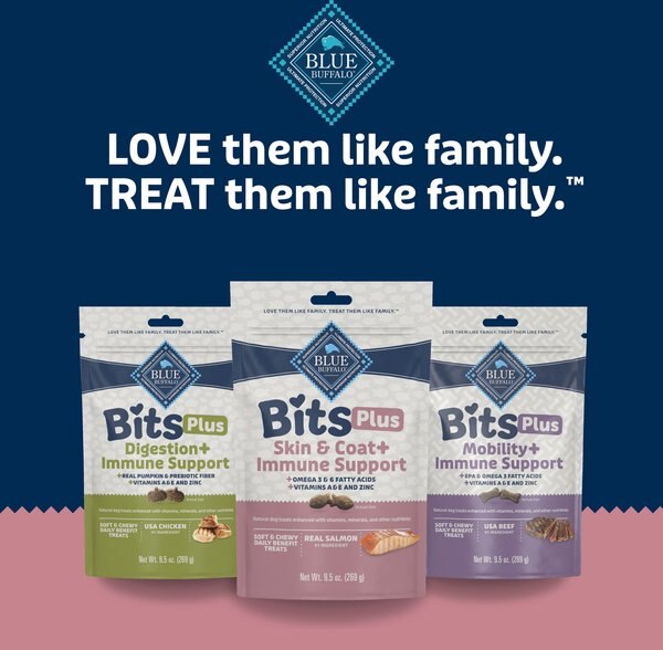 BLUE BUFFALO Blue Bits Plus Salmon Flavor Skin, Coat & Immune Support ...