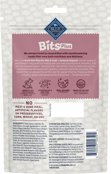 BLUE BUFFALO Blue Bits Plus Salmon Flavor Skin, Coat & Immune Support ...