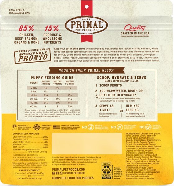 PRIMAL Raw Pronto Puppy Recipe Dog Freeze-Dried Food, 25-oz bag - Chewy.com