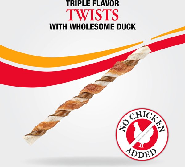 GOOD 'N' FUN Triple Flavor Twists Sticks Beef, Duck & Prime Rib Dog ...