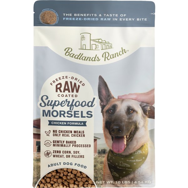 BADLANDS RANCH Superfood Complete Raw Coated Morsels Chicken Dry Dog ...