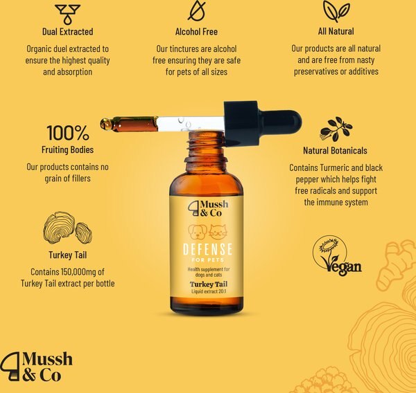 HEMP HEROS Mussh & Co Defence Turkey Tail Mushroom Liquid Supplement ...