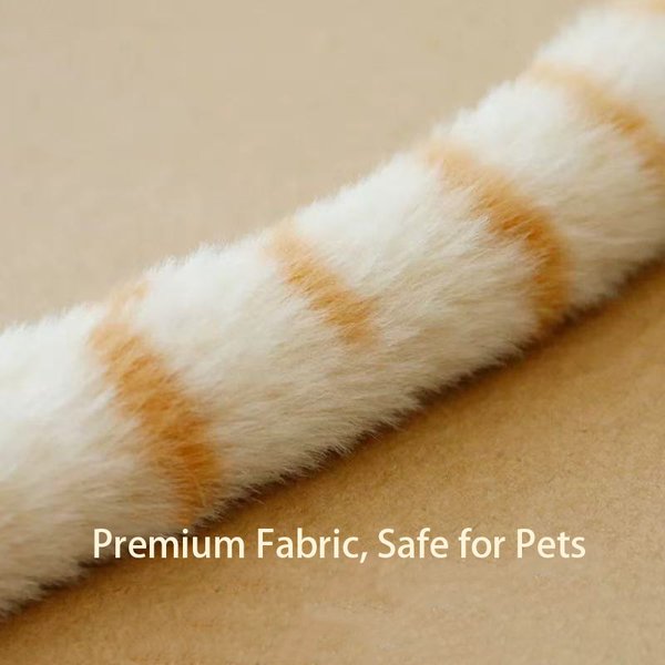 LOVELY CAVES Fuzzy Tiger Tails Cat Toy with Bell, White - Chewy.com