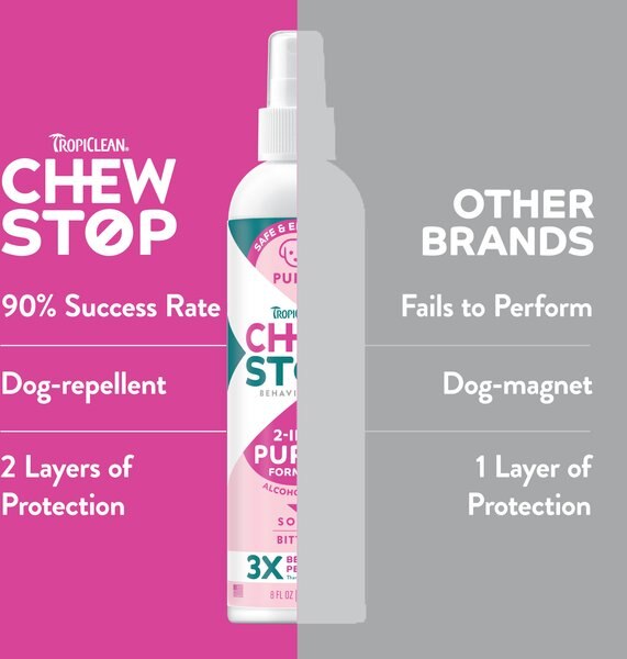 TROPICLEAN Chew Stop Puppy Deterrent Spray, 8-fl oz bottle - Chewy.com