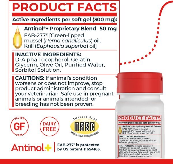 ANTINOL PLUS Softgels Joint Supplement for Cats, 30 count - Chewy.com