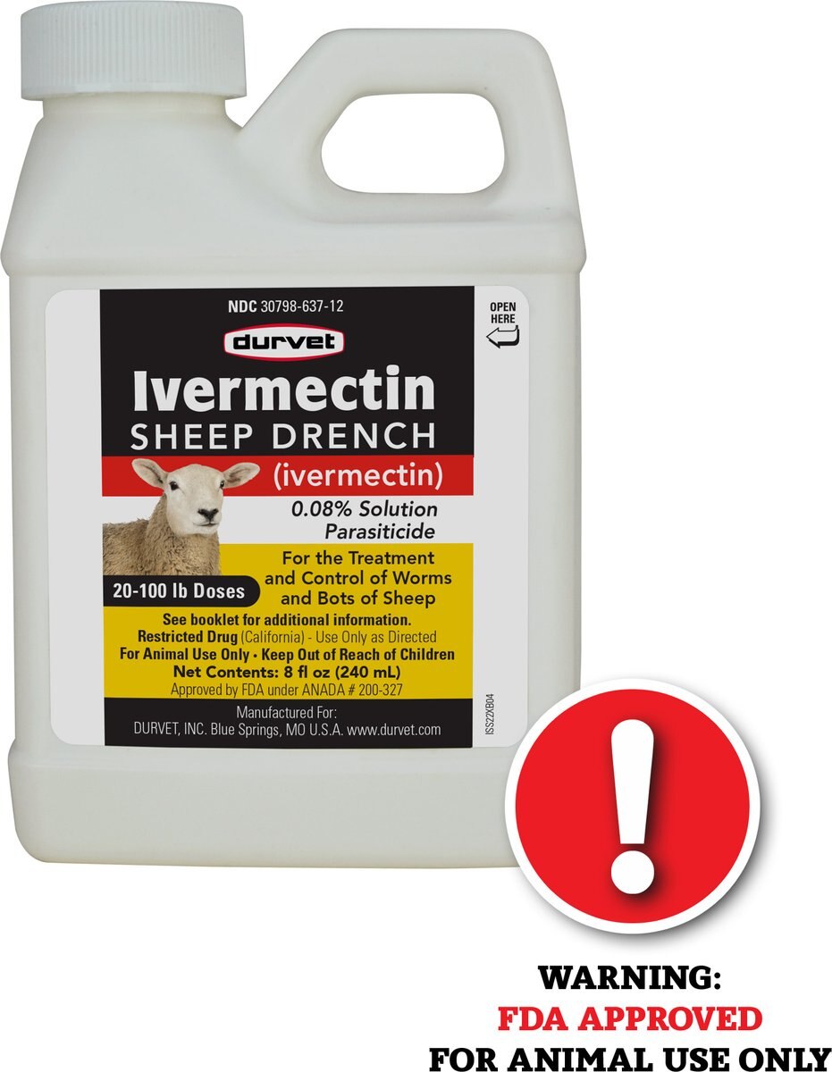 DURVET Ivermectin Sheep Drench Sheep Dewormer, 240-ml bottle - Chewy.com