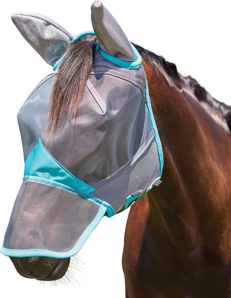 WEATHERBEETA ComFiTec Deluxe Fine Mesh Horse Fly Mask with Ears & Nose ...