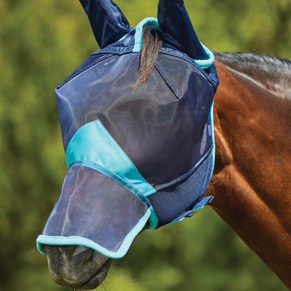 WEATHERBEETA ComFiTec Deluxe Fine Mesh Horse Fly Mask with Ears & Nose ...