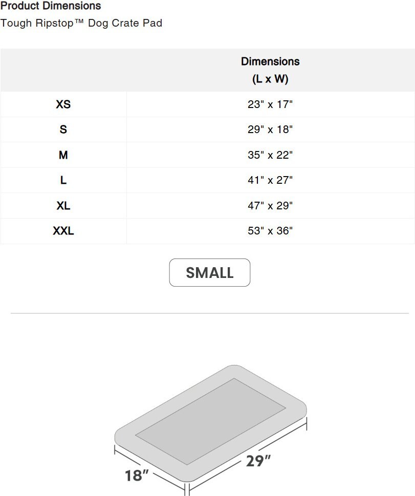 K9 BALLISTICS Tough Ripstop Dog Crate Mat, Obsidian Black, Small ...