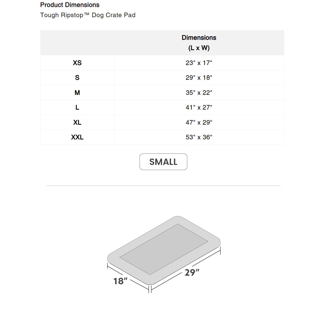 K9 BALLISTICS Tough Ripstop Dog Crate Mat, Obsidian Black, Small ...