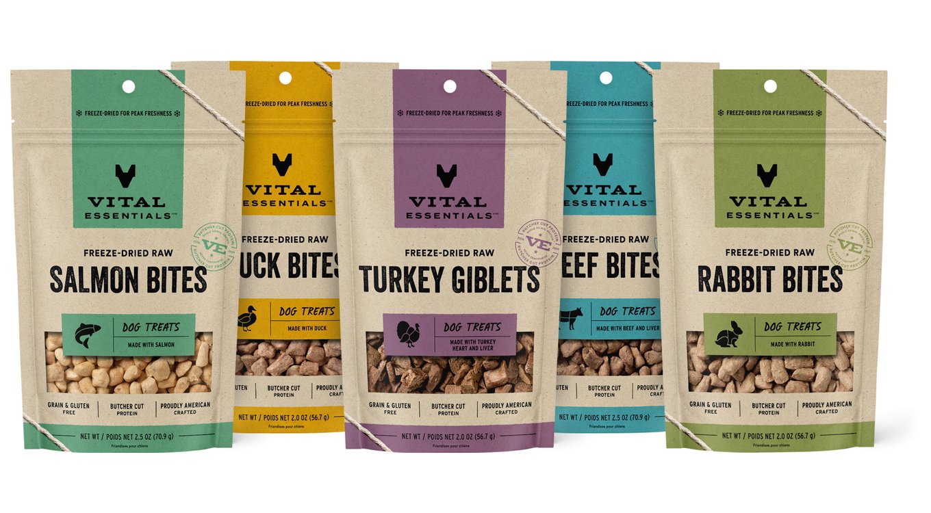 VITAL ESSENTIALS Salmon Bites Freeze-Dried Dog Treats, 5-oz bag - Chewy.com