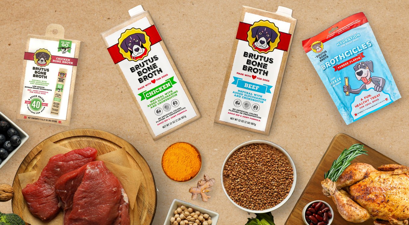 BRUTUS BROTH Chicken Bone Broth Hip & Joint with Glucosamine Dog Food ...