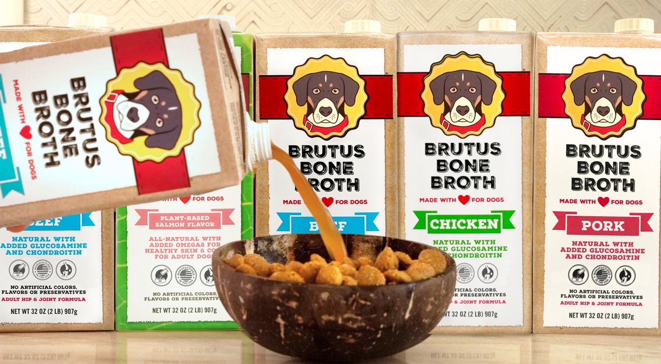 BRUTUS BROTH Chicken Bone Broth Hip & Joint with Glucosamine Dog Food ...