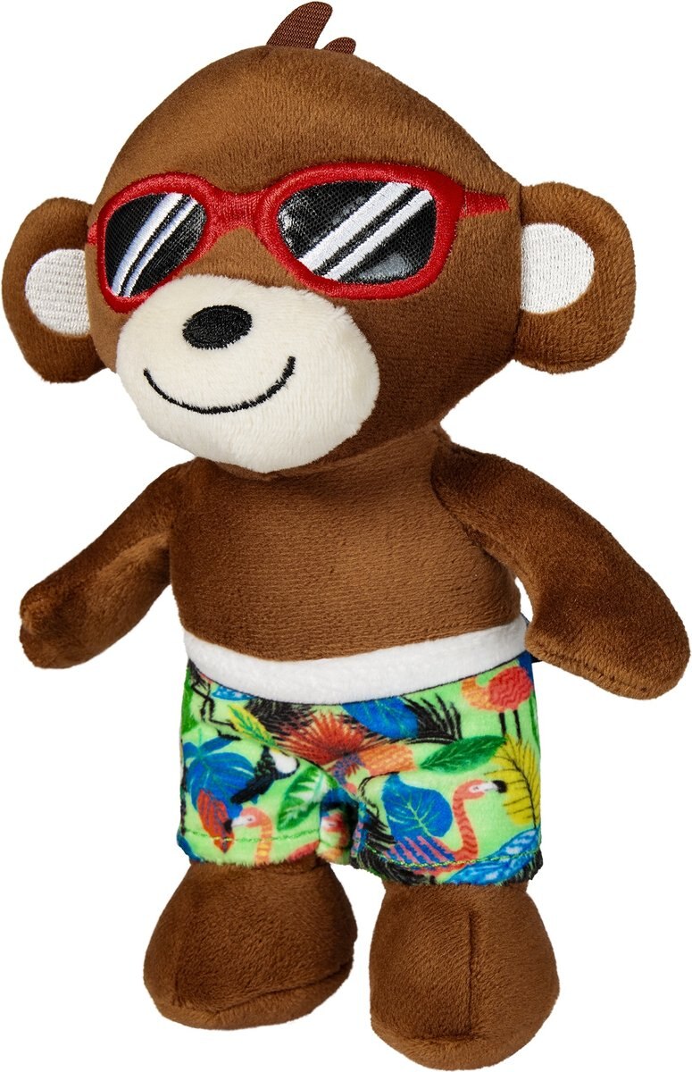 Discontinued - FRISCO Summer Monkey Plush Squeaky Dog Toy, Small/Medium ...