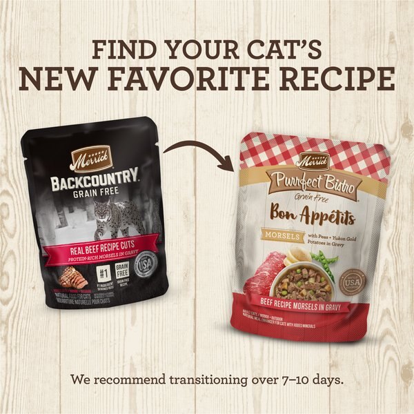 MERRICK Backcountry Grain-Free Morsels in Gravy Real Beef Recipe Cuts ...