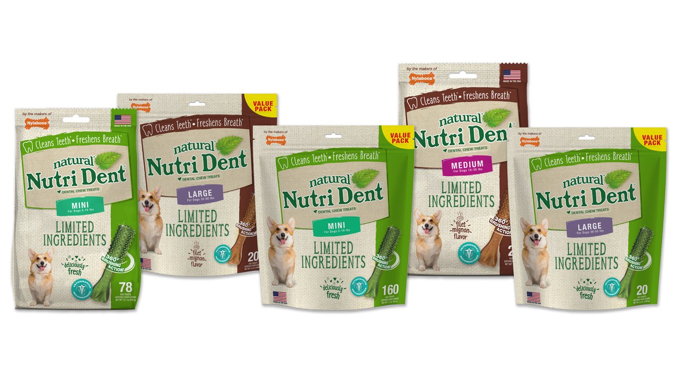 NYLABONE Nutri Dent Natural Dental Fresh Breath Flavored Chew Treat ...