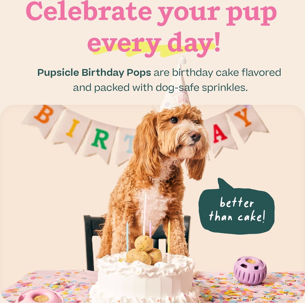 WOOF Pupsicle Pops Refills Peanut Butter Birthday Lickable Dog Treats ...