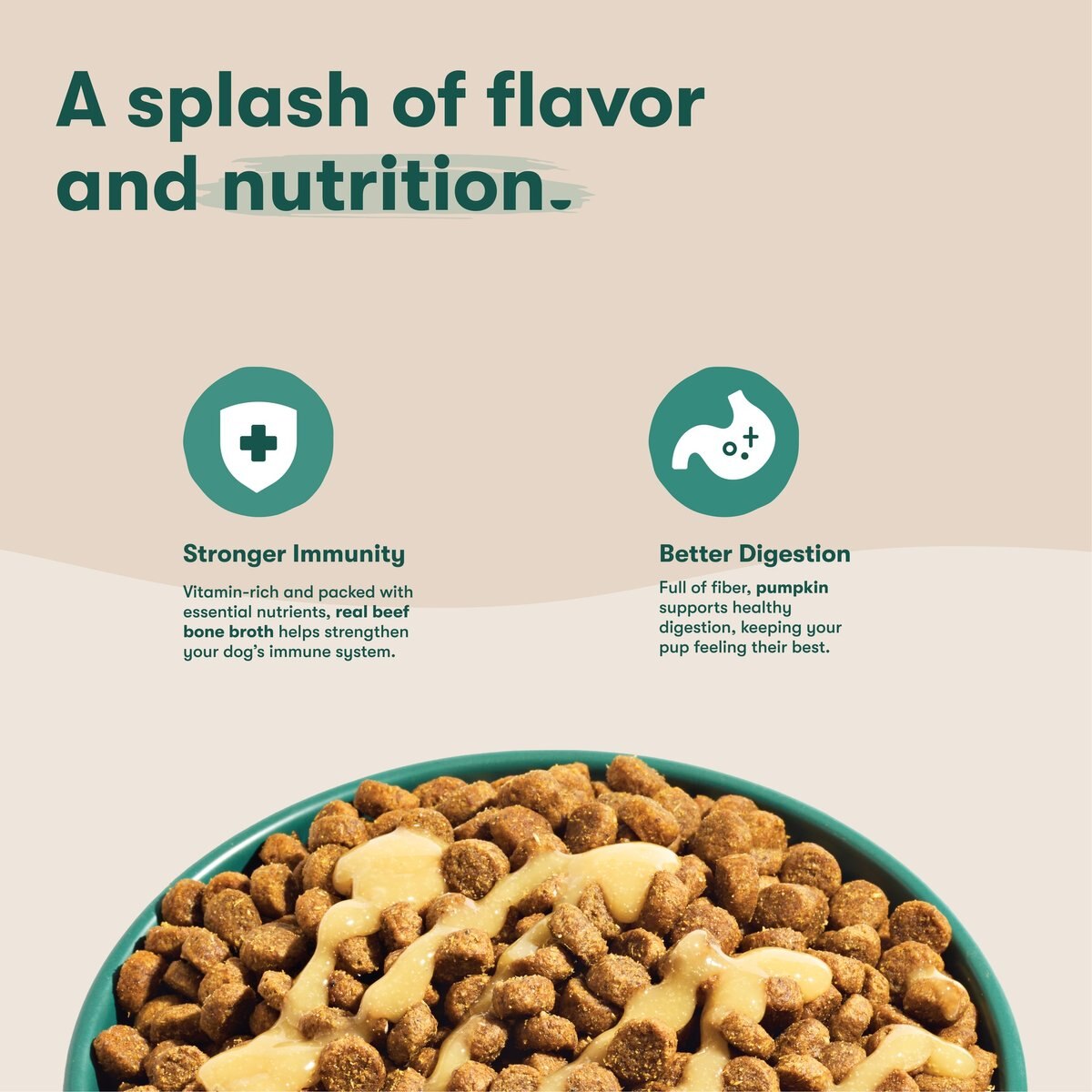 JINX Kibble Sauce Beef Bone Broth Wet Dog Food Topper, 12-fl oz bottle ...