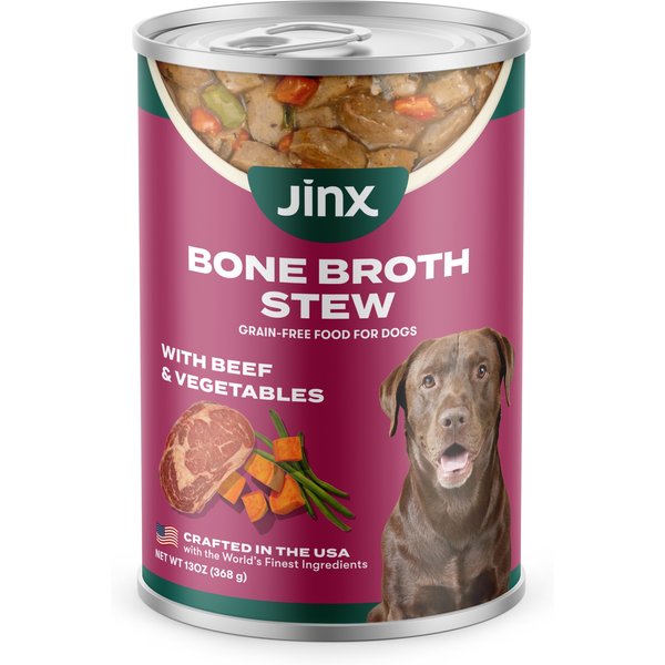 JINX Bone Broth Stew with Beef & Vegetables Grain-Free Wet Dog Food, 13 ...