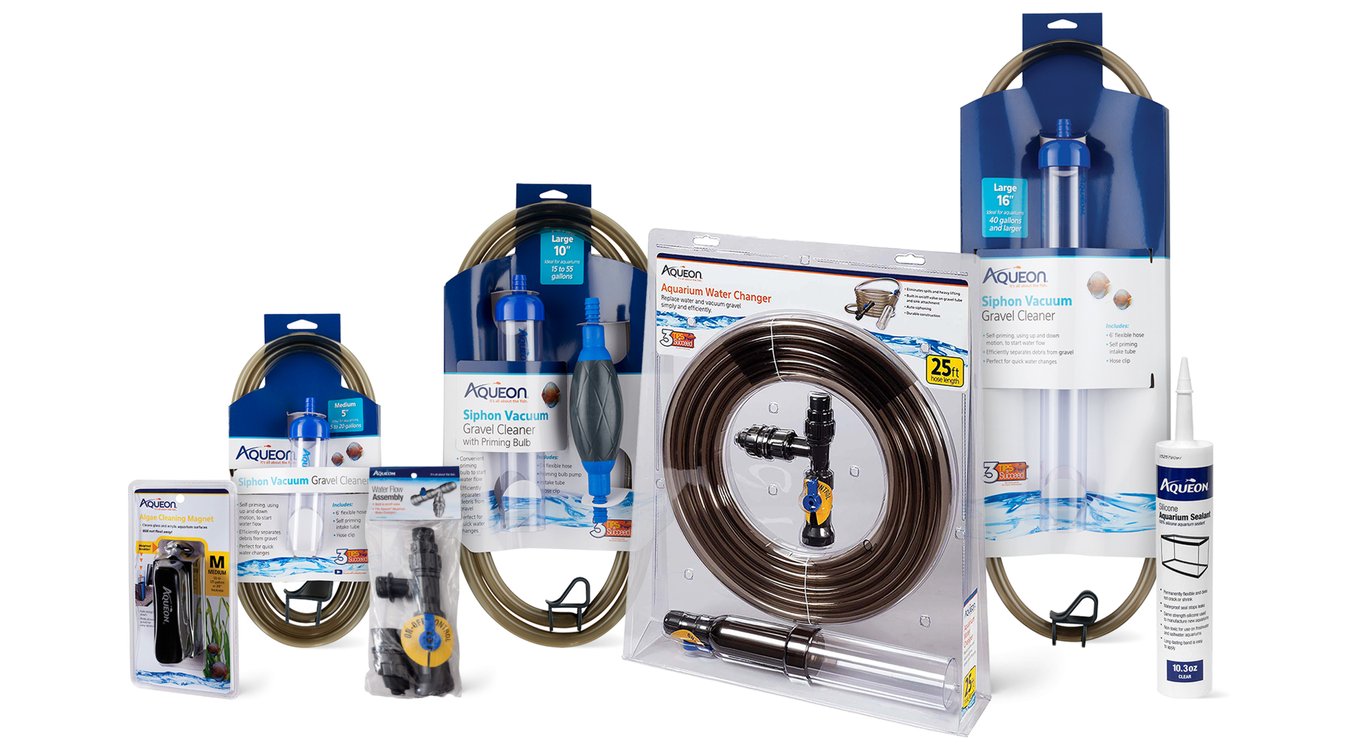 AQUEON Siphon Vacuum with Priming Bulb Aquarium Gravel Cleaner, 10-in ...