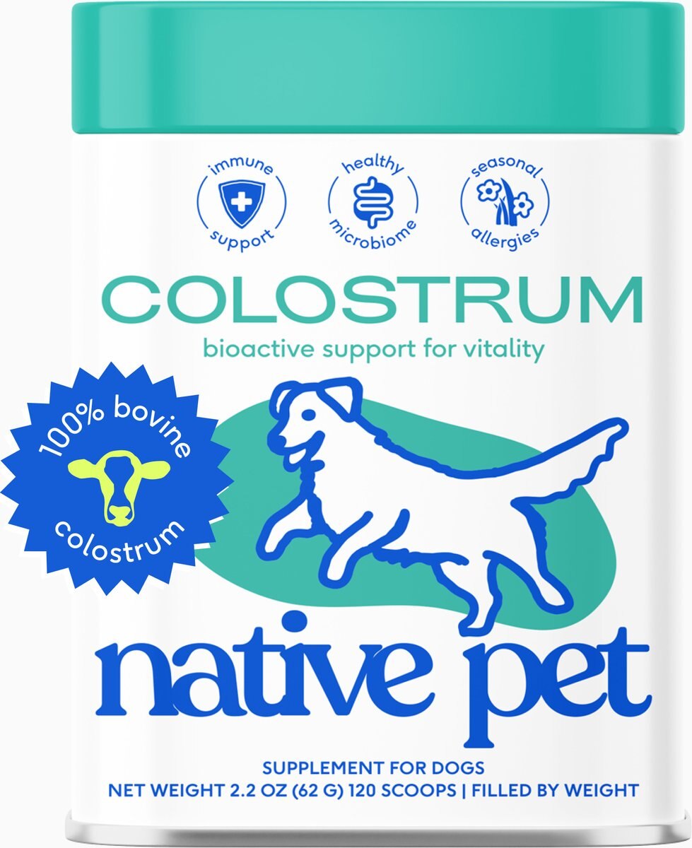NATIVE PET Colostrum Immune System Powder Supplement for Dogs, 2.2-oz ...