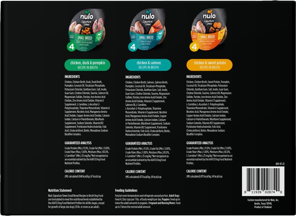 NULO Signature Stews Variety Pack Grain-Free Small Breed Wet Dog Food ...
