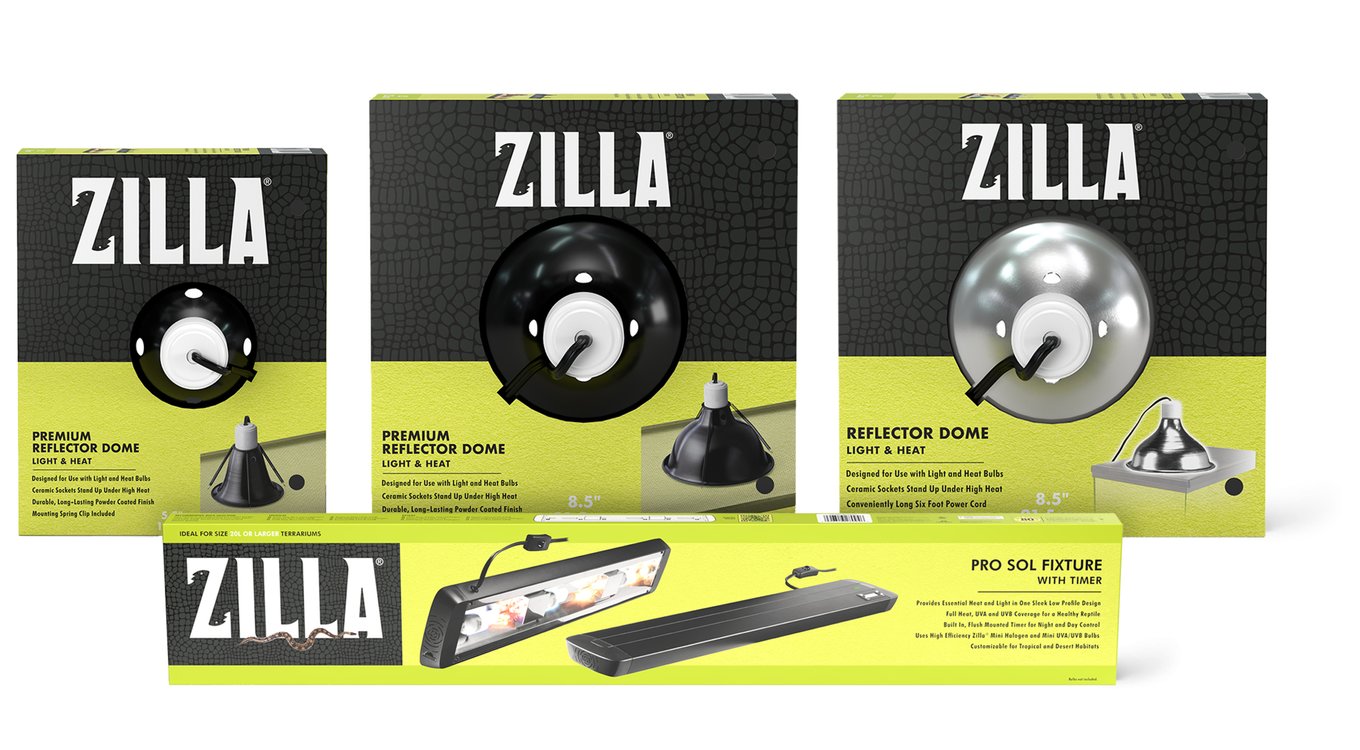 ZILLA Premium Reflector Light & Heat Black Ceramic Dome Lighting ...