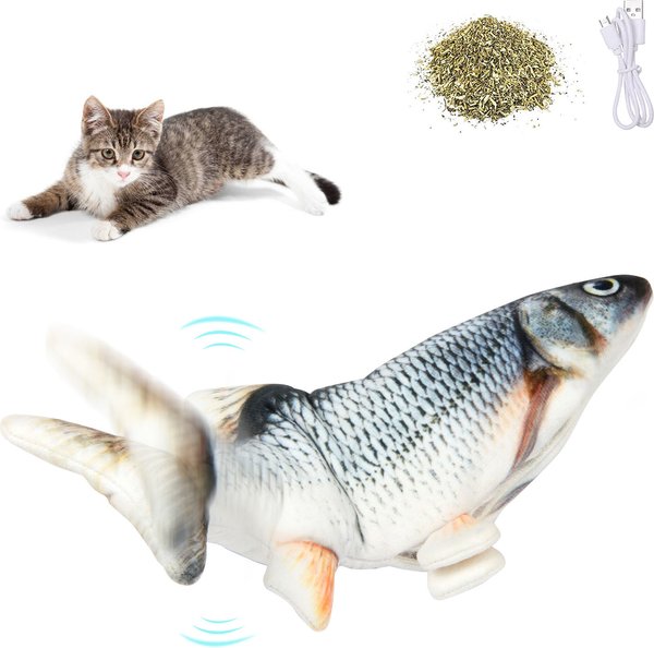EYS Jump Flop Crucian Fish Rechargeable Motion-Sensor Cat Toy - Chewy.com