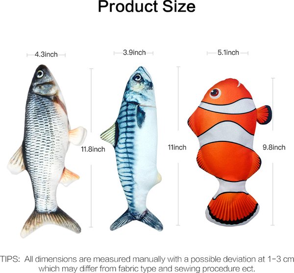 EYS Jump Flop Crucian Fish Rechargeable Motion-Sensor Cat Toy - Chewy.com