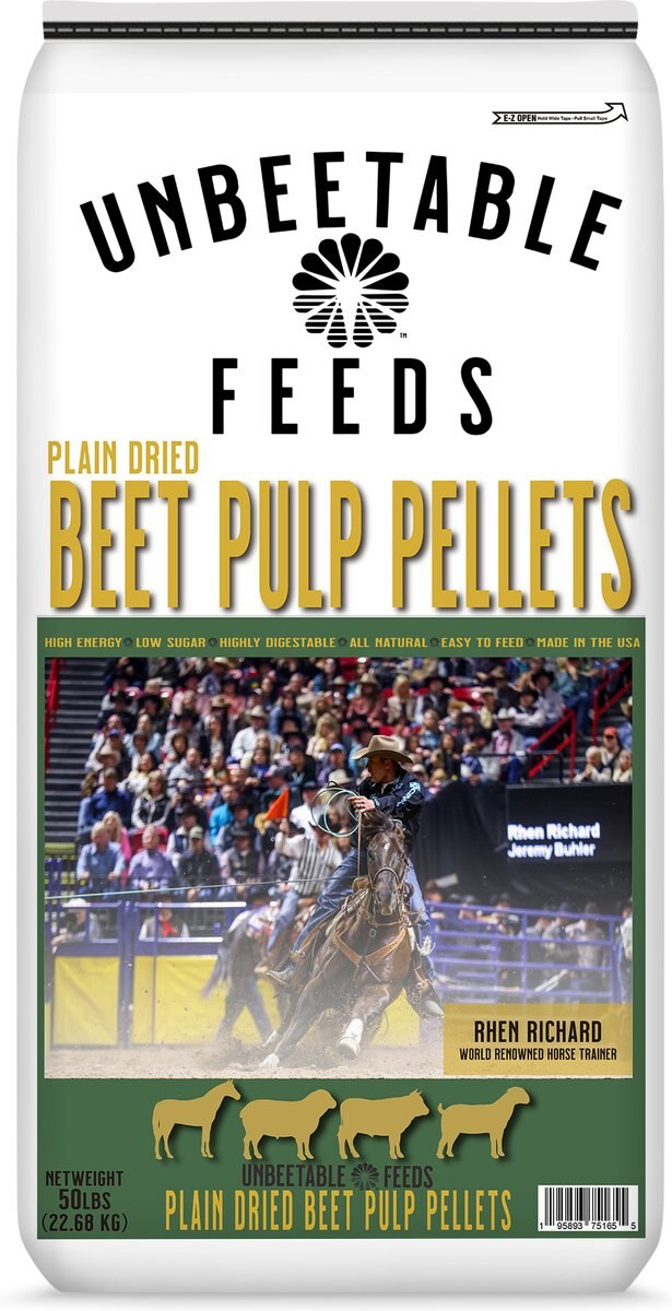UNBEETABLE FEEDS Beet Pulp Low Sugar Pellets Horse Feed, 50-lb bag ...