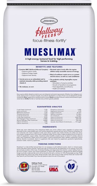 HALLWAY FEEDS MuesliMax Horse Feed, 50-lb bag - Chewy.com