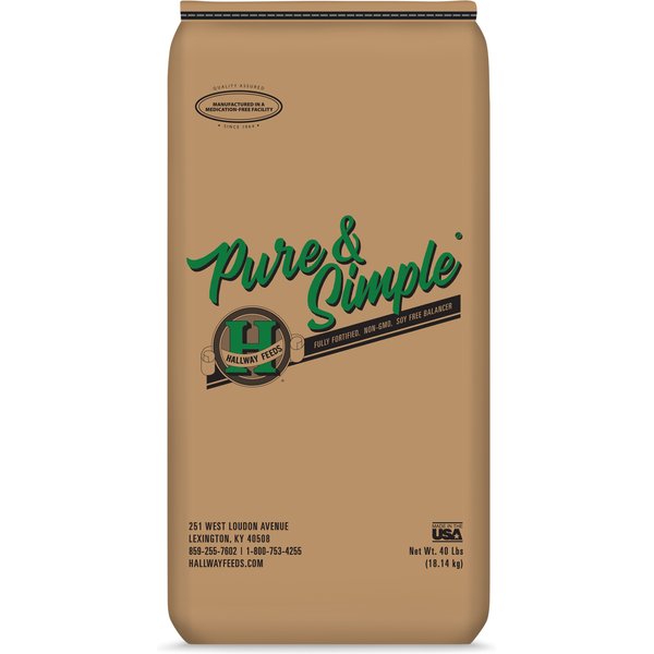 HALLWAY FEEDS Pure & Simple Balancer Soy-Free, Non-GMO Horse Feed, 40 ...