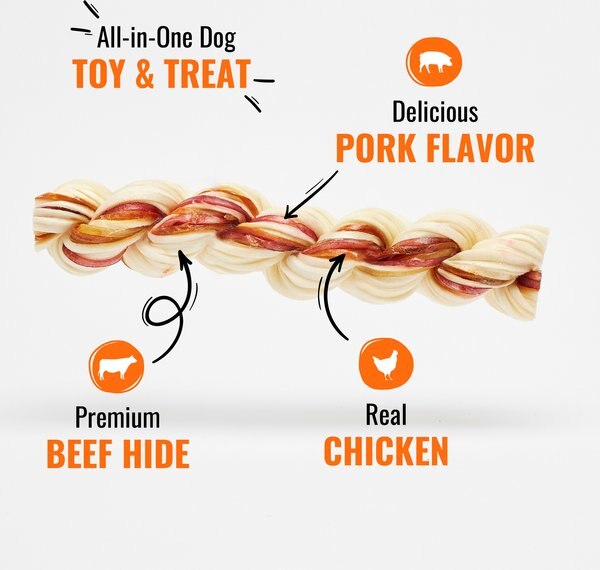 GOOD 'N' FUN Triple Flavor Twist Ropes Pork, Beef & Chicken Dog Treat ...