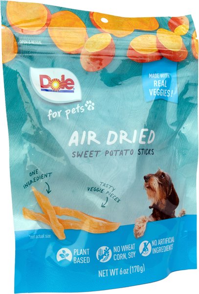 DOLE Air-Dried Sweet Potato Sticks Dehydrated Dog Treats, 6-oz bag ...