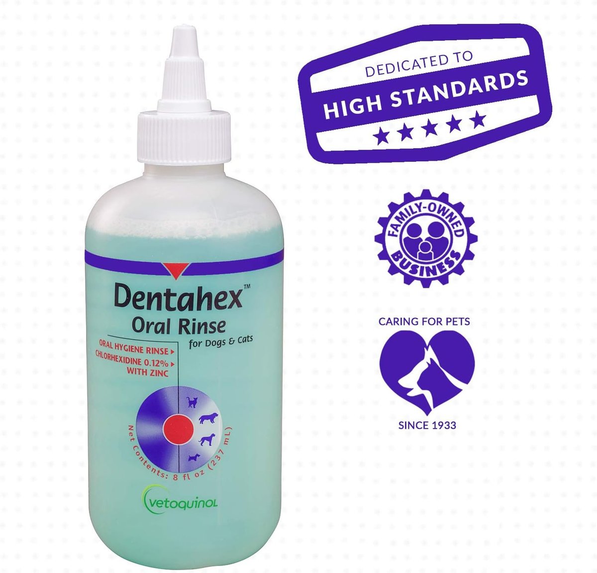 VETOQUINOL Dentahex Dog & Cat Dental Rinse, 8-fl oz bottle - Chewy.com