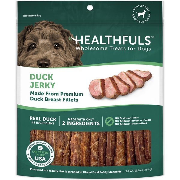PET CENTER Quackers Duck Breast Dog Treats, 1-lb jar - Chewy.com